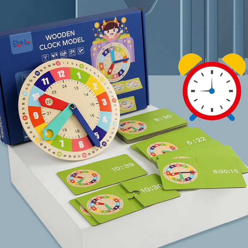 Kids Wooden Digital Clock Preschool Math Learning Toy Cognitive ...