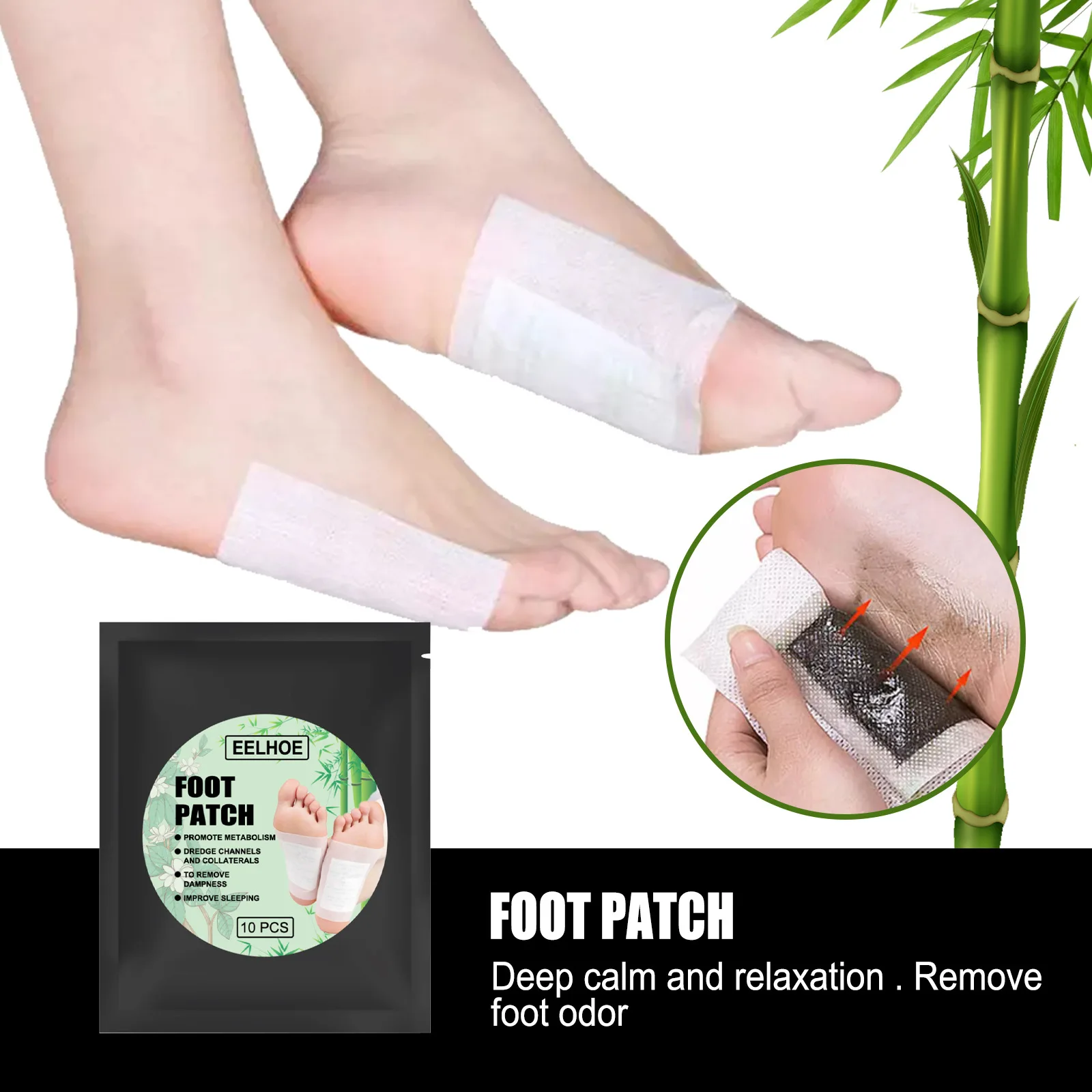 Costom Oem Odm Natural Bamboo Vinegar Ginger Foot Pad Adhesive Sheets ...