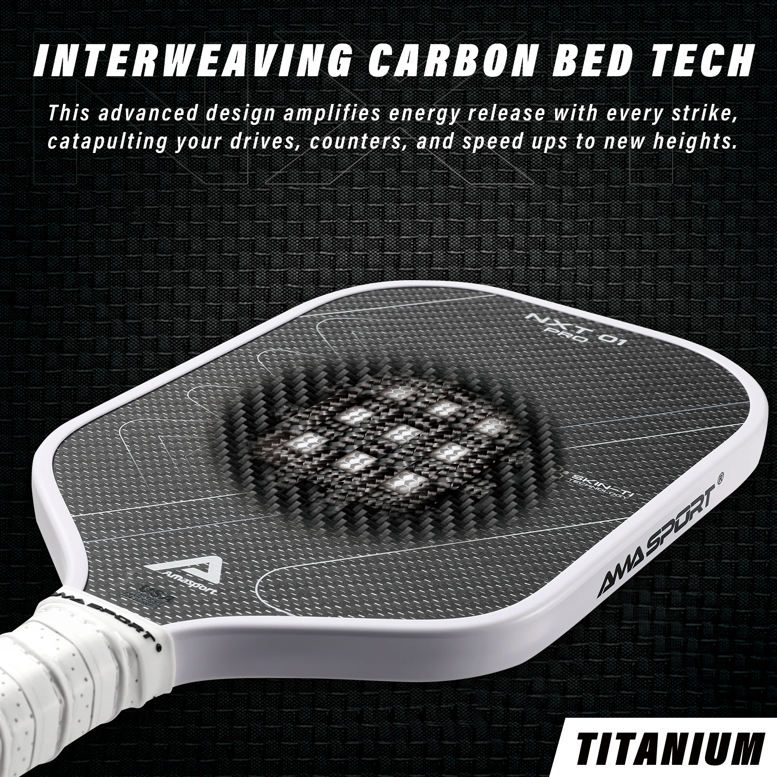 AMA SPORT NXT01 Pro Titanium Pickleball Paddle - Durable & Versatile