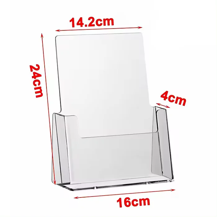 Desktop Clear Acrylic Brochure Organizer Leaflet A5 Display Stand ...