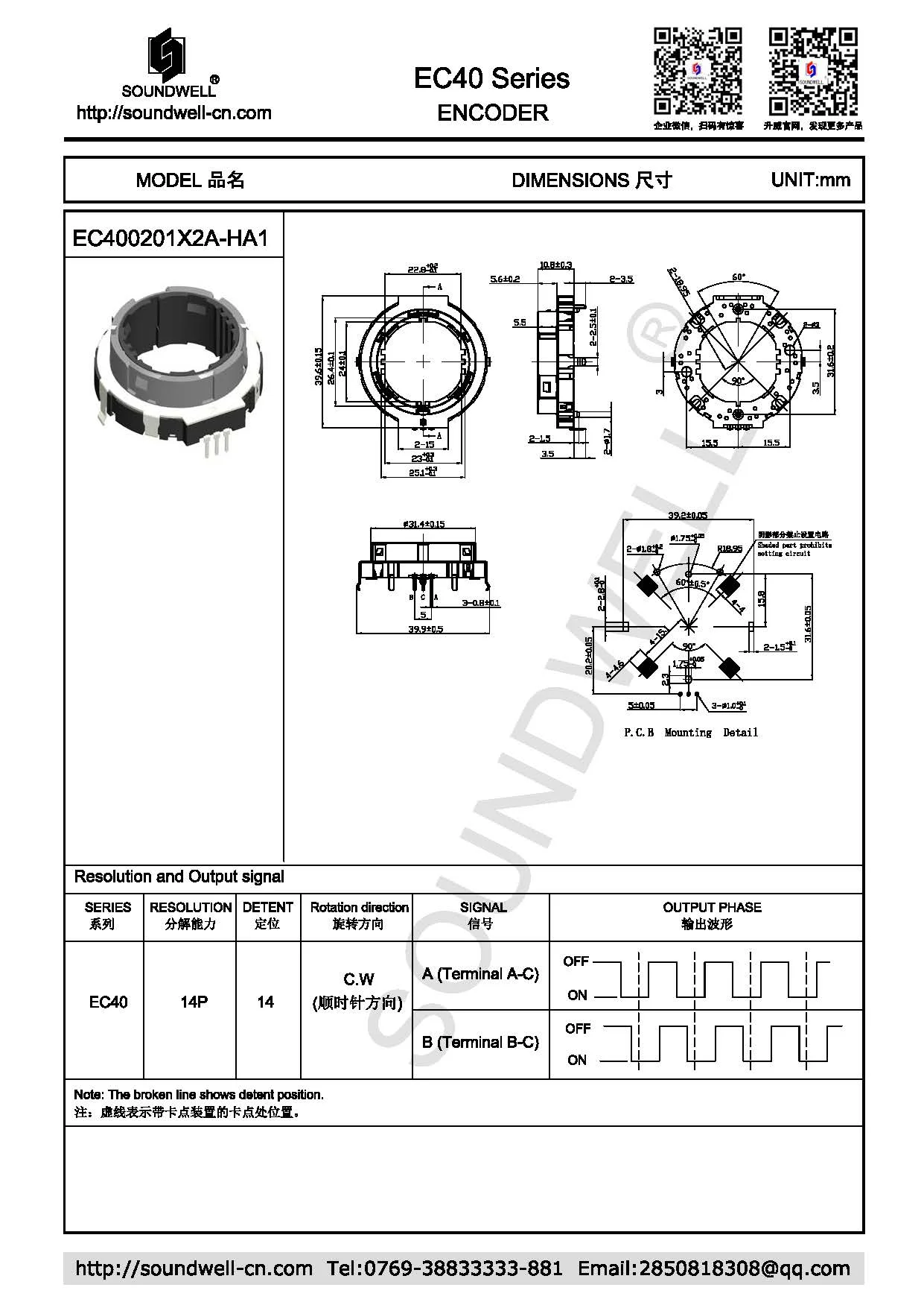 Incremental Rotary Encoder EC400201 Hollow Shaft Ring Rotary Encoder By ...