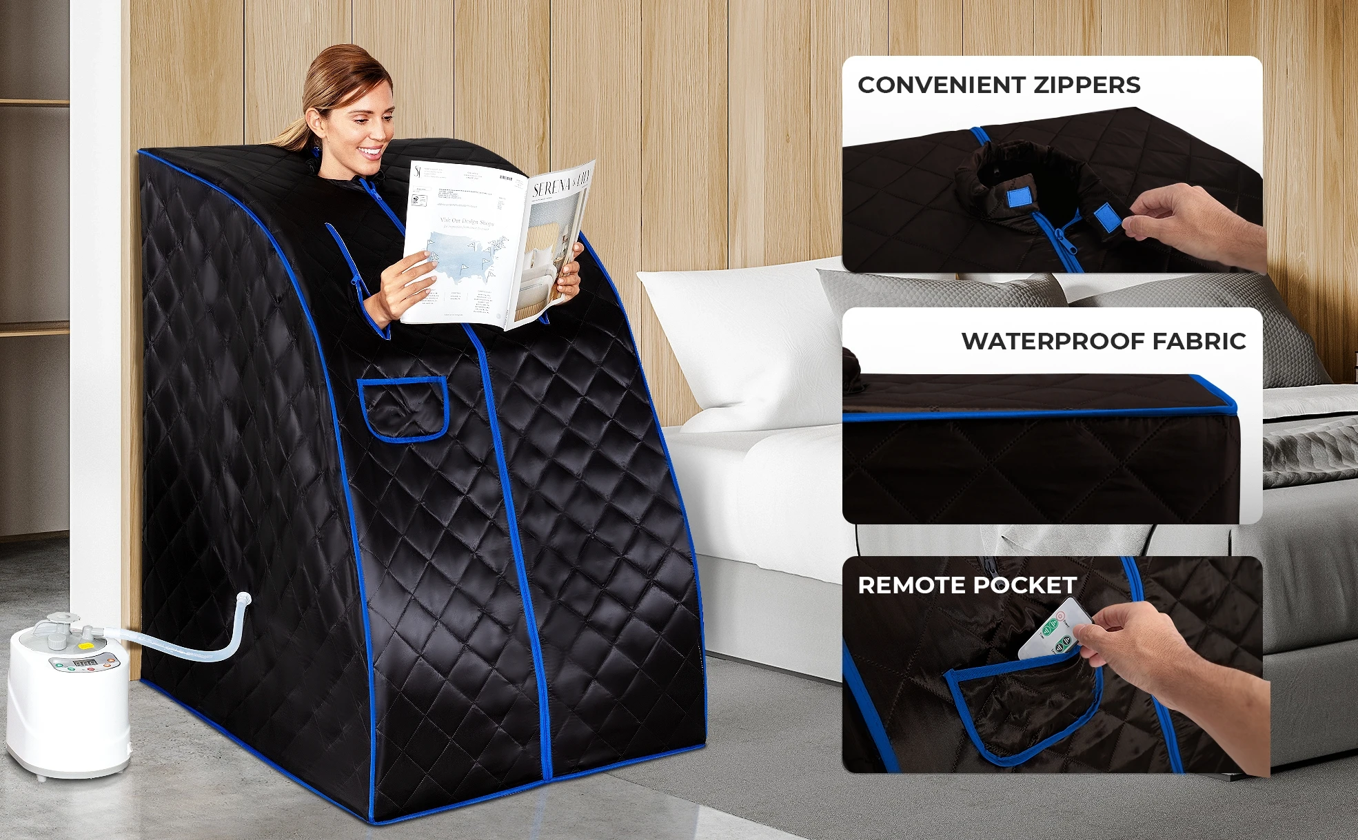 One Person Full Body Sauna Steam Tent Fast Heating In 6 Min Home ...