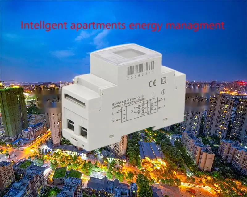 Din Rail Single Phase RS485 Modbus Energy Meter Electric Meter kWh ...