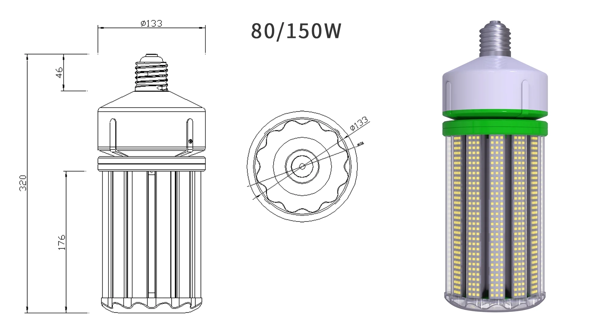Jesled 100w Led Corn Cob Light Bulb E39 Large Mogul Base Led Bulb (250 ...