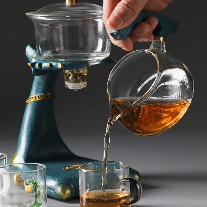 Wholesale Semi-automatic Glass Kungfu Tea Set Brewing Borosilicate Tea ...