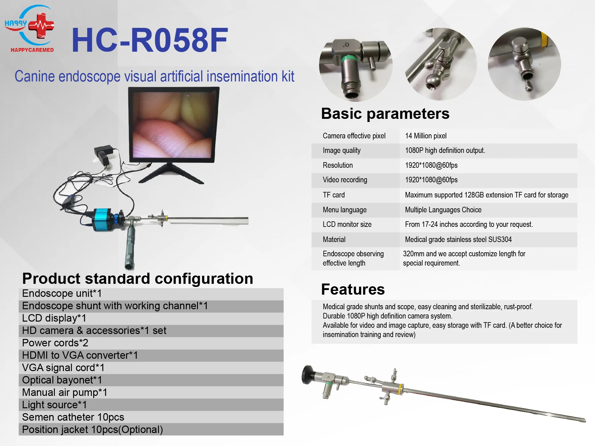 HC-R058F Dog Insemination Gun - Advanced Artificial Insemination