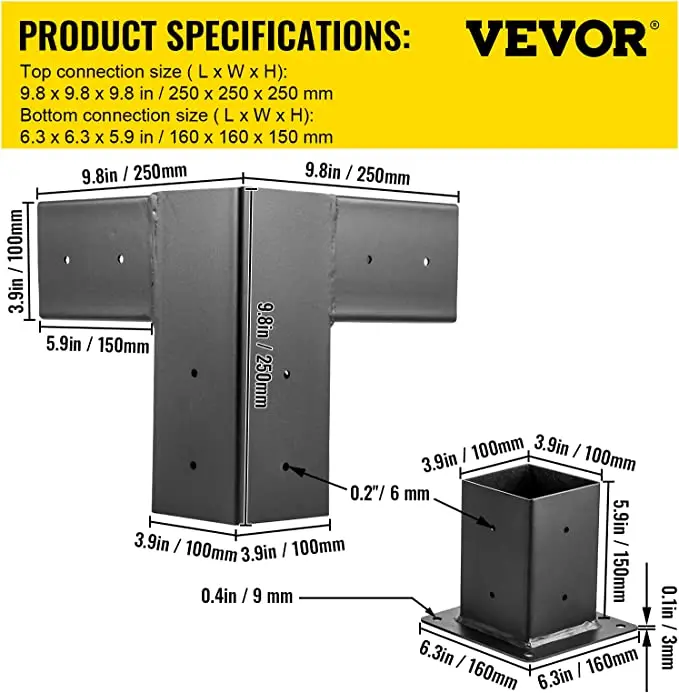 Pergola Kit Steel Brackets - Durable and Versatile Solutions