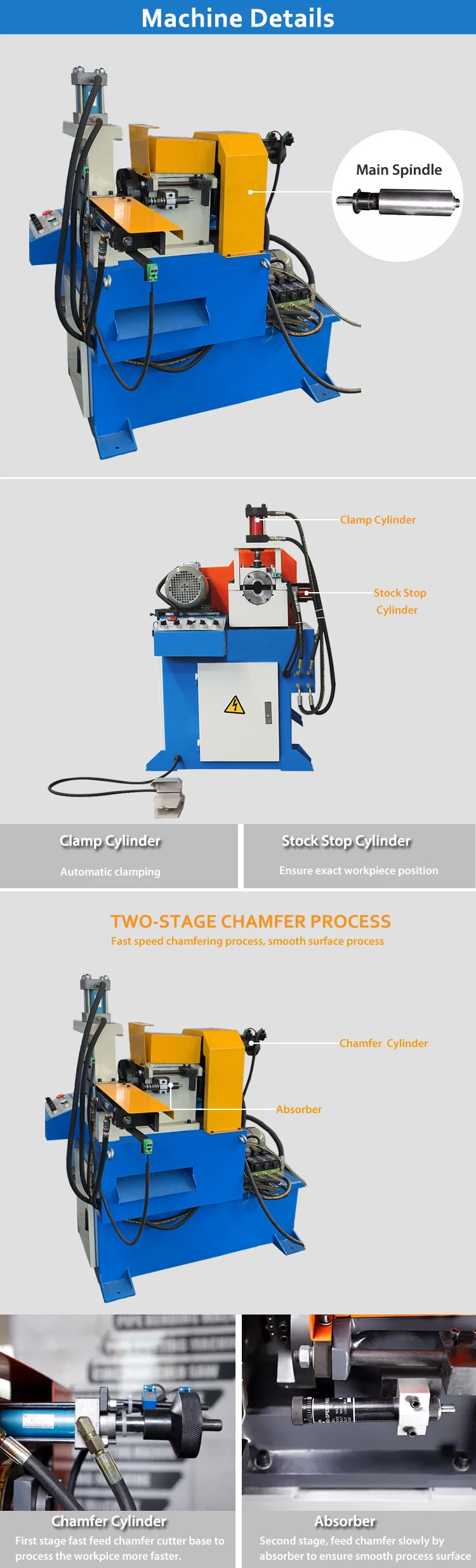 Kcm-80se Single Head Threaded Rod Chamfering Machine Stud Bolt Bar End ...