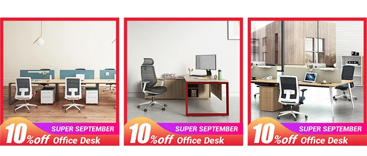 Modern Office Furniture Particle Board Desktop Computer 4 Person Office ...