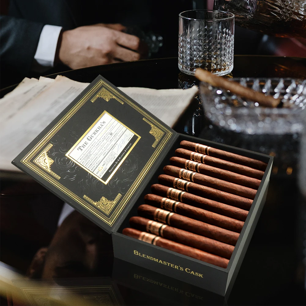 Custom Wooden Cigar Box - 10 Cigars Sample Case with Rigid Paper ...