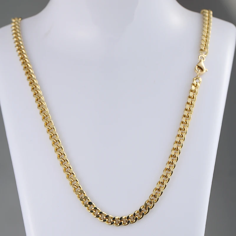 Gold Chain Manufacturer 9K 10K 14K 18K Solid Gold Cuban Link Chain ...