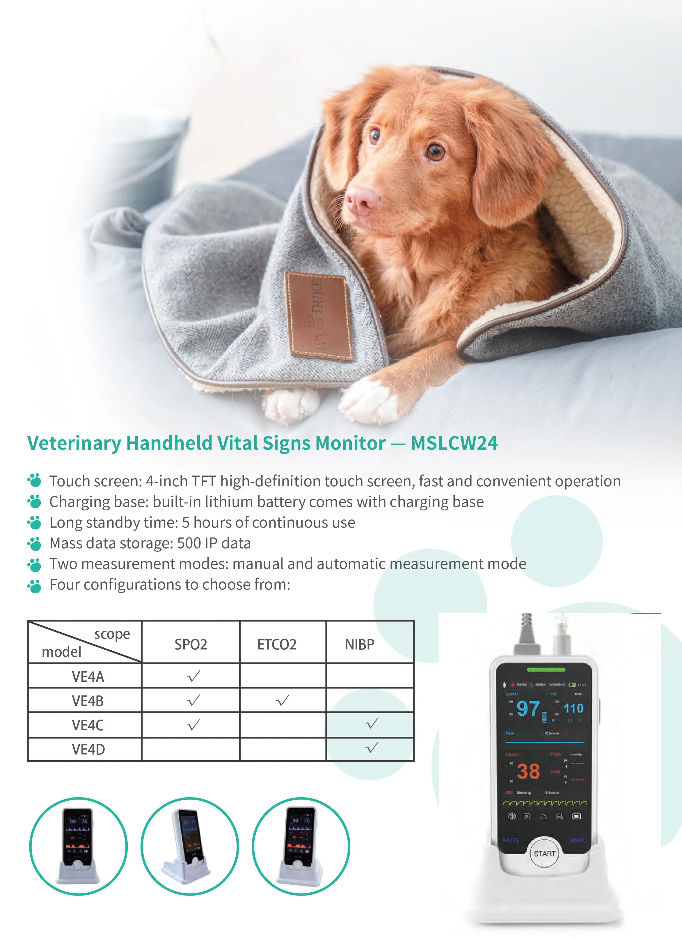 Yonker Vet Monitor - Multi Parameter Veterinary Vital Signs