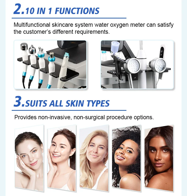 14-in-1 Facia Aquapeel Hydrodemarbrasion Facial Machine with Plug ...