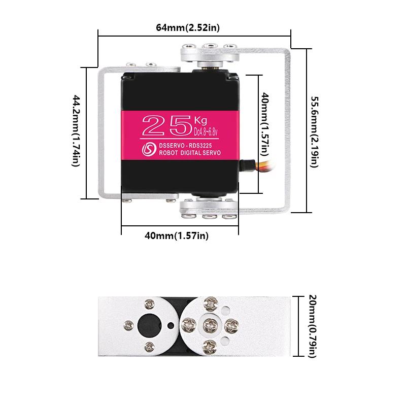 Dsservo RDS3225 25kg Motor Robot Servo for RC Vehicles