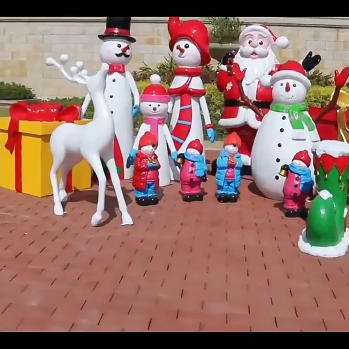 New Art Installation Statue Resin Christmas Santa Claus Statue For ...