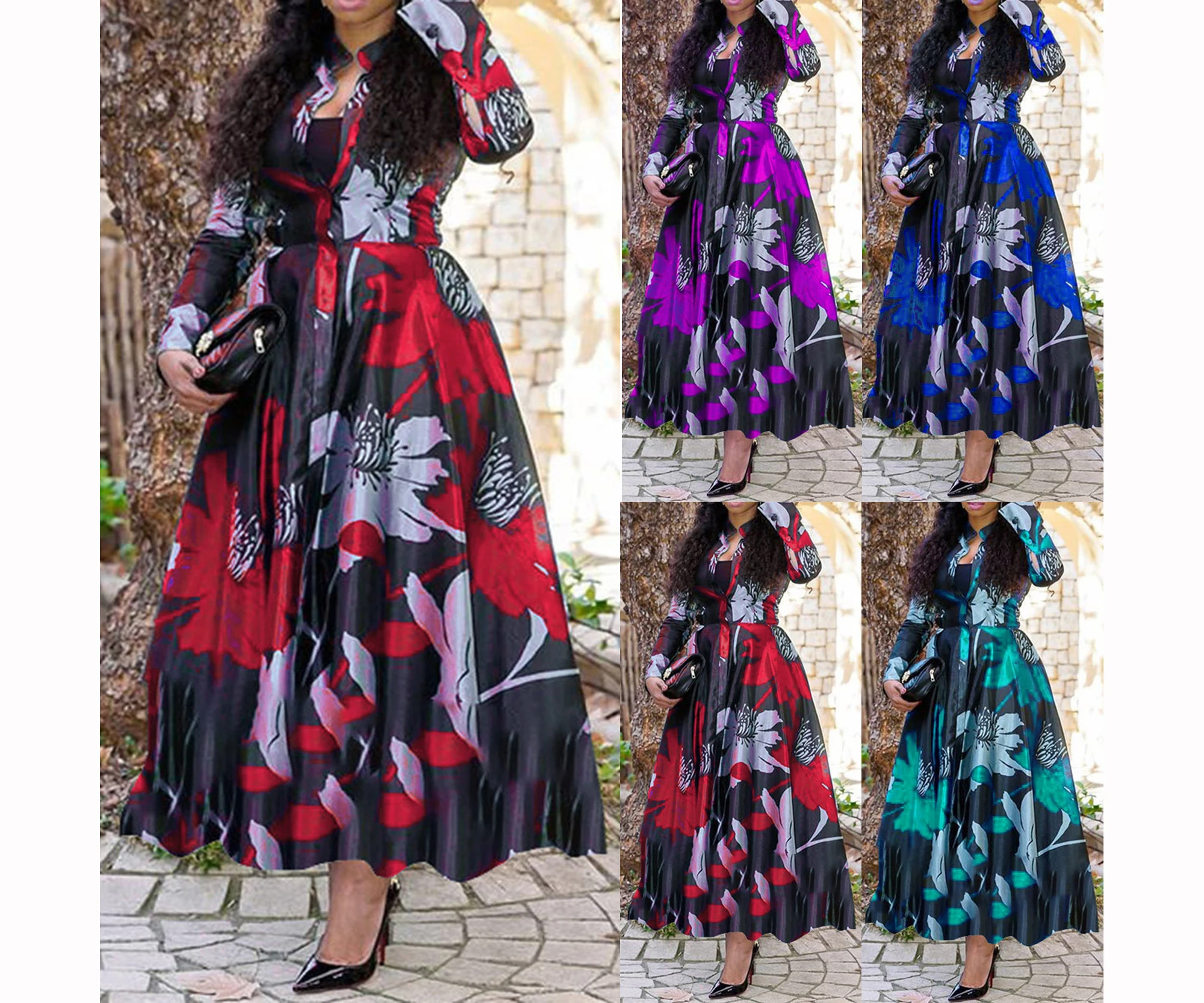 Fall Women Clothes Ladies Digital Printed A-line Women's Leisure And ...