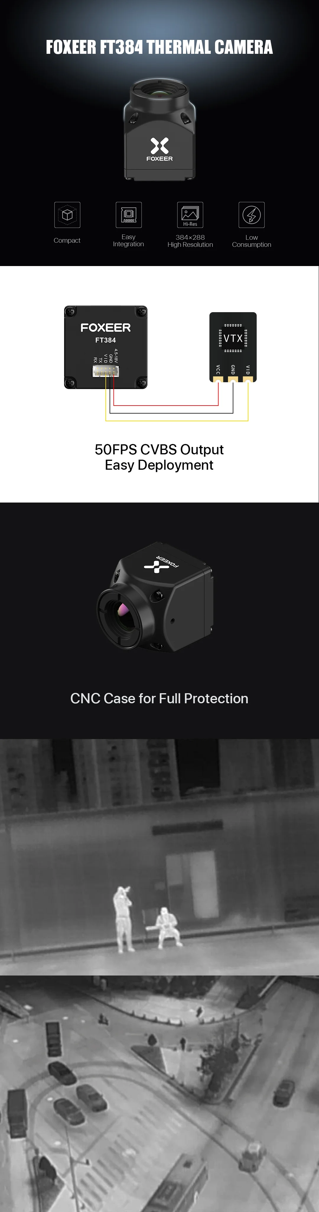 Foxeer Ft384 Thermal Analog Cvbs Camera Cnc Case 384x288 High ...