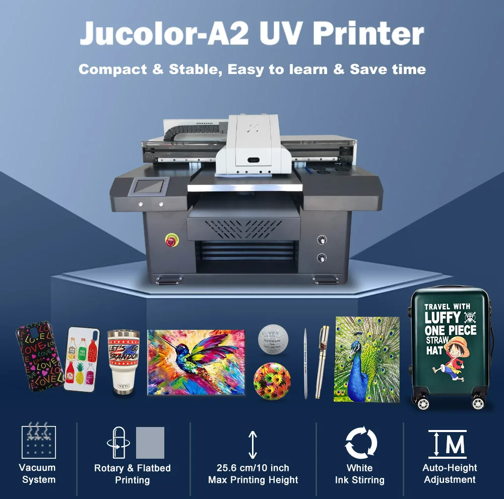 Jucolor Imprimante High Definition Digital 3 Heads A2 Flatbed UV ...