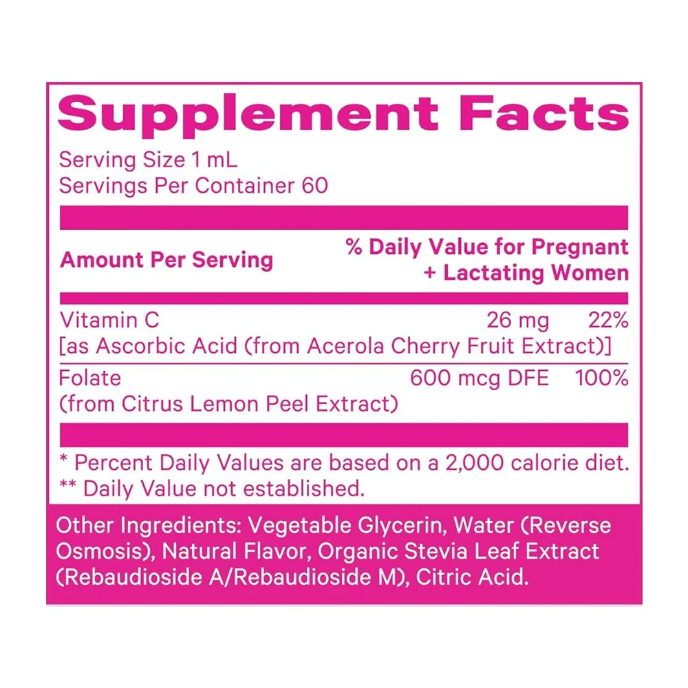Liquid Folate Supplement Drops from Natural Lemon Peel Extract with ...
