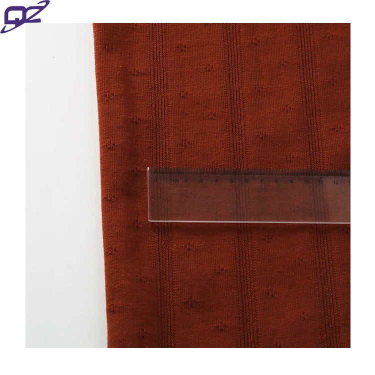 Custom Plain Dyed Jacquard Pointelle CVC Hacci Knit Fabric for Clothes ...