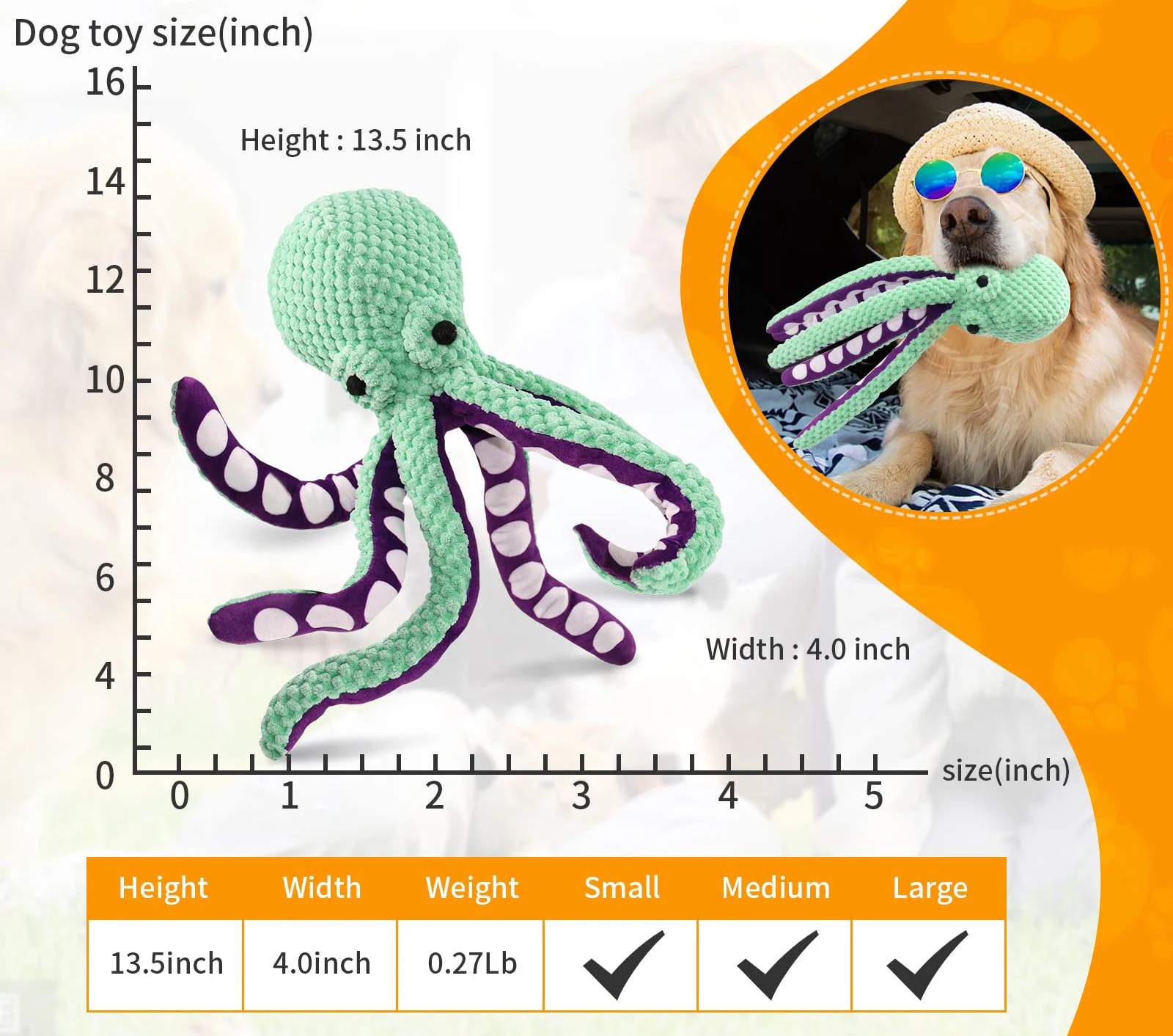 Custom New Durable Plush Dog Chew Toy For Large Medium Small Octopus ...