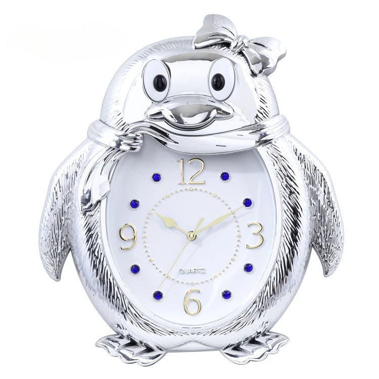 Modern Creative Cartoon Penguin Shape Wall Clock Plastic Home ...
