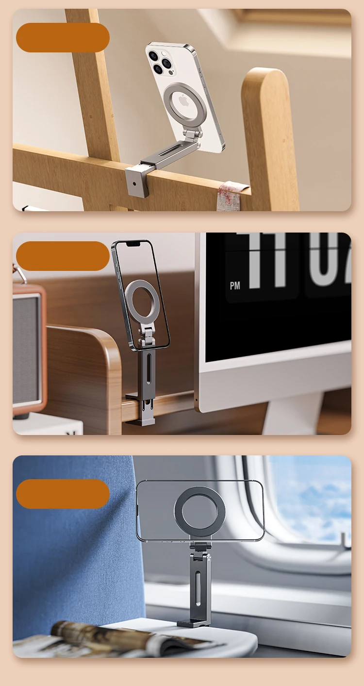 Foldable 360 Degrees Rotating Desk Phone Clamp Portable Adjustable ...