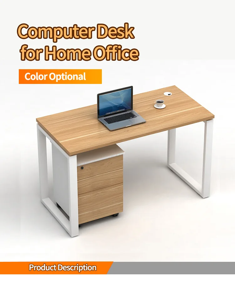 Modern Pc Laptop Table Executive Office Desk With Cabinet Single ...