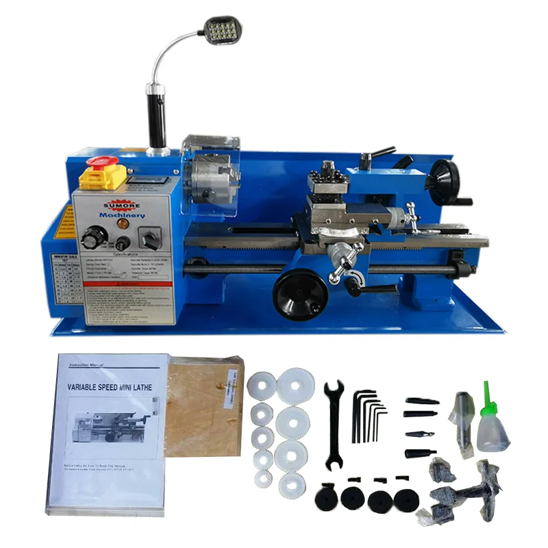 SP2102 DIY Hobby Mini Lathe Machine for Metal and Wood