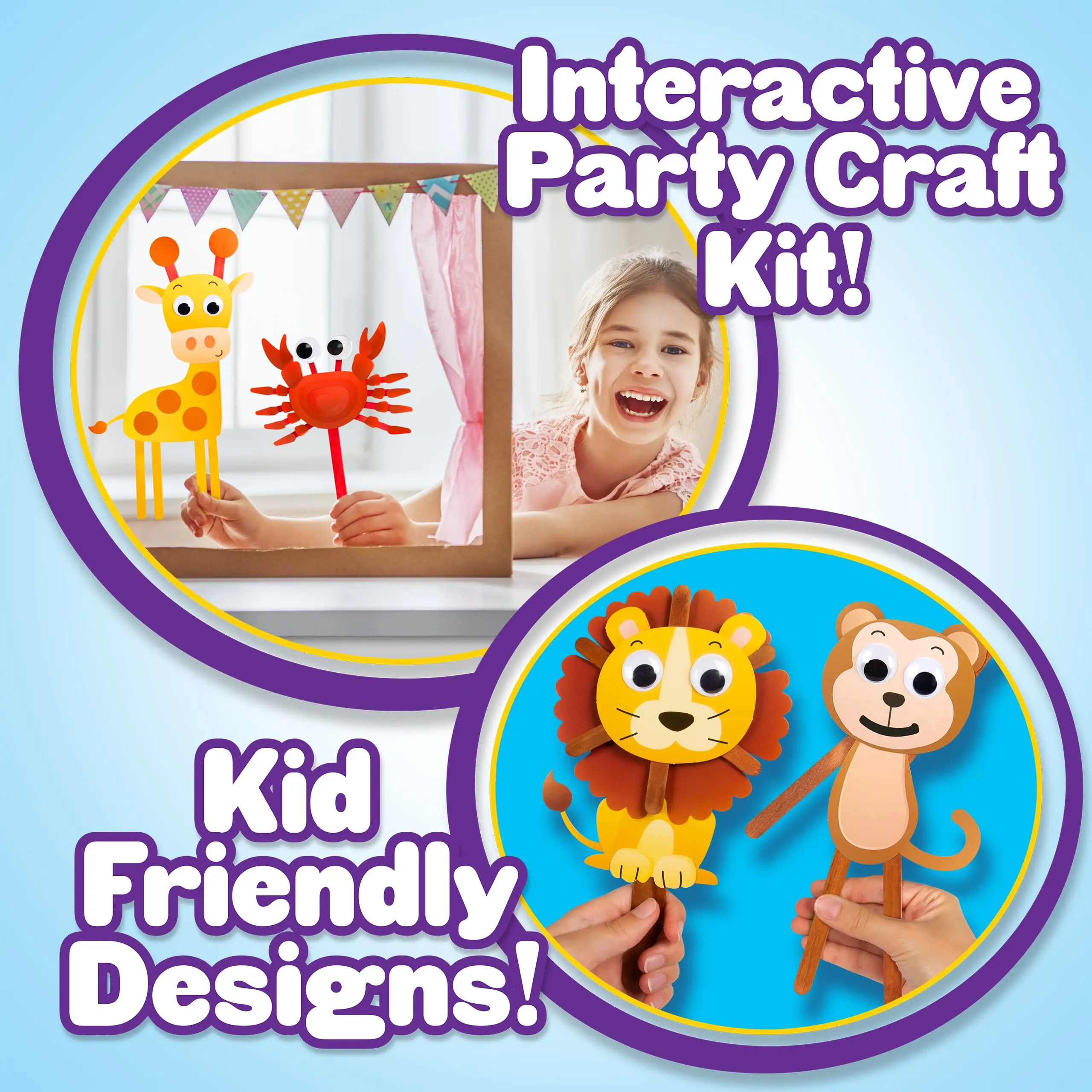 New 2022 Kids Craft Round Pop Sticks Art Figures Craft With Colorful ...