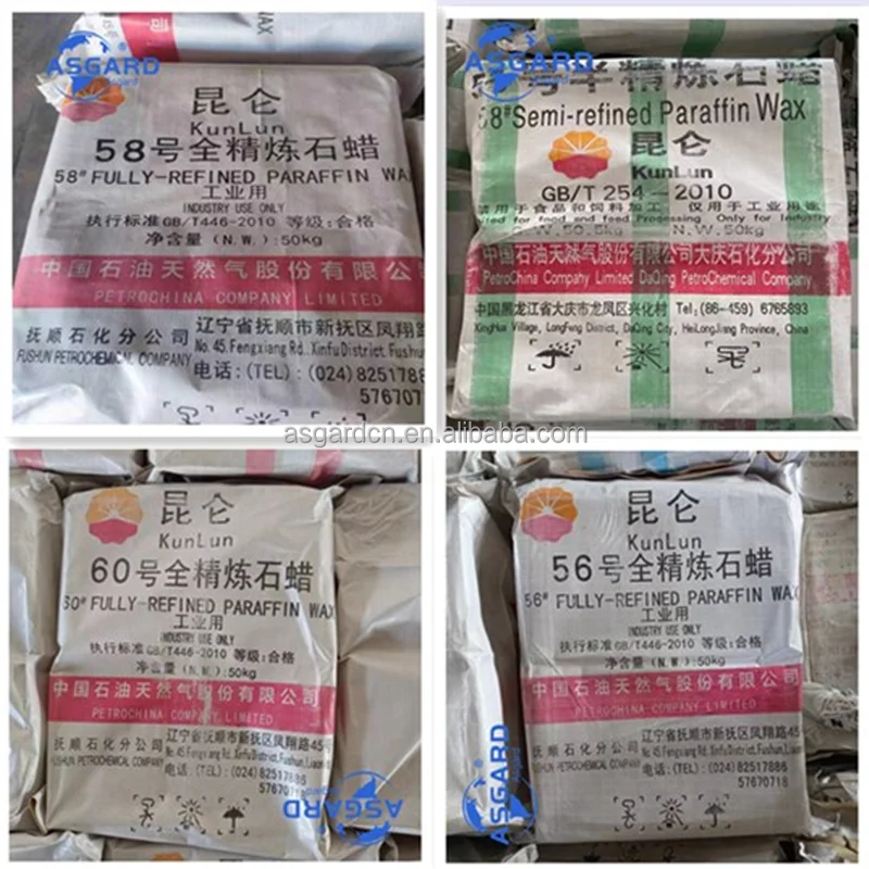 Daqing Petrochemical Company Kunlun Semi Refined 58 60 Paraffin Wax for ...