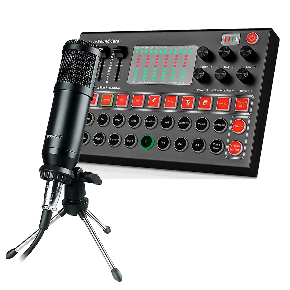 M9 Sound Card with Bm800 Microphone - Professional Recording