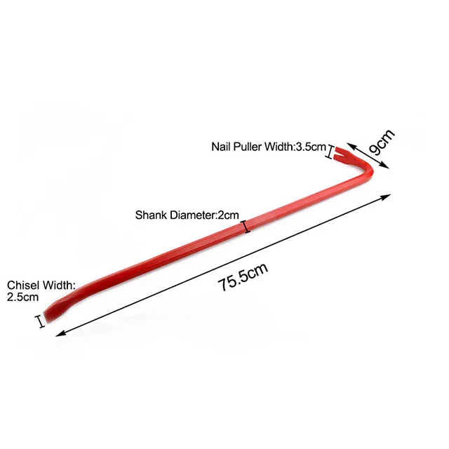Carbon Steel with Nail Puller End Crowbar Rust Proof Gooseneck Wrecking ...