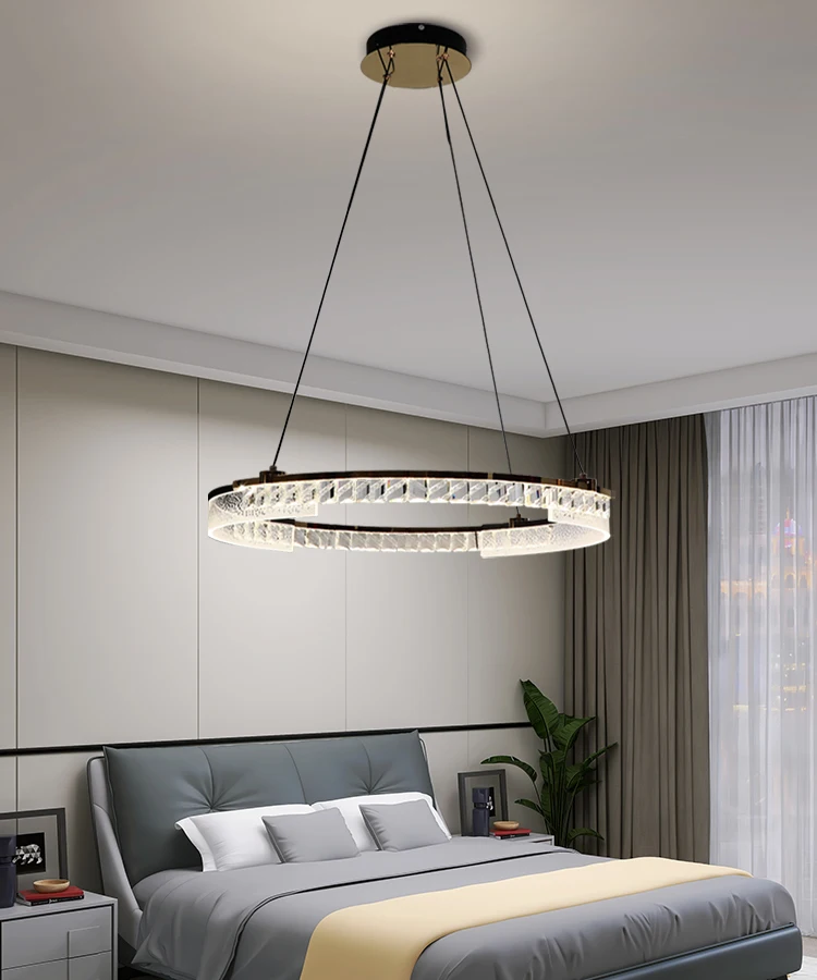 Modern Gold Luxury Restaurant Lamp Round K9 Crystal Led Chandelier ...