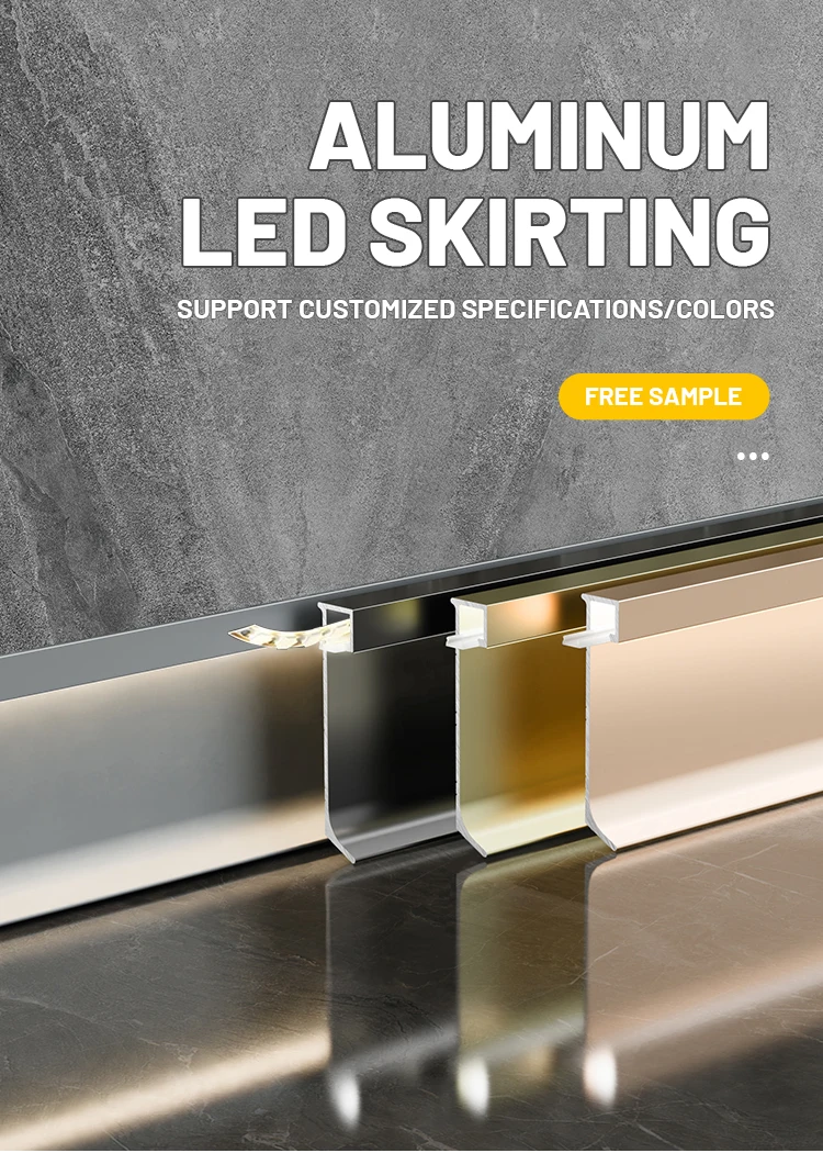 Aluminum Alloy Baseboard Surface Mounted Led Corner Line Hotel Metal ...