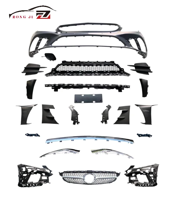 热气格栅完整的前汽车保险杠车身套件适用于梅赛德斯奔驰C级Amg W205 2058802305 2058802205 2019 2020 ...