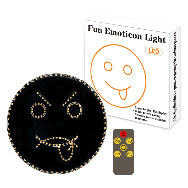 Factory Led Fun Expression Light Smiley Face Lamp Anti-rear-end Light ...