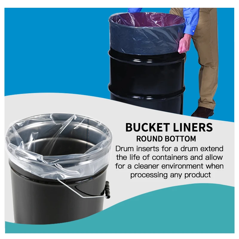 Transparent Plastic Ldpe Round Bottom Drum 5gallon Barrel Liners With ...
