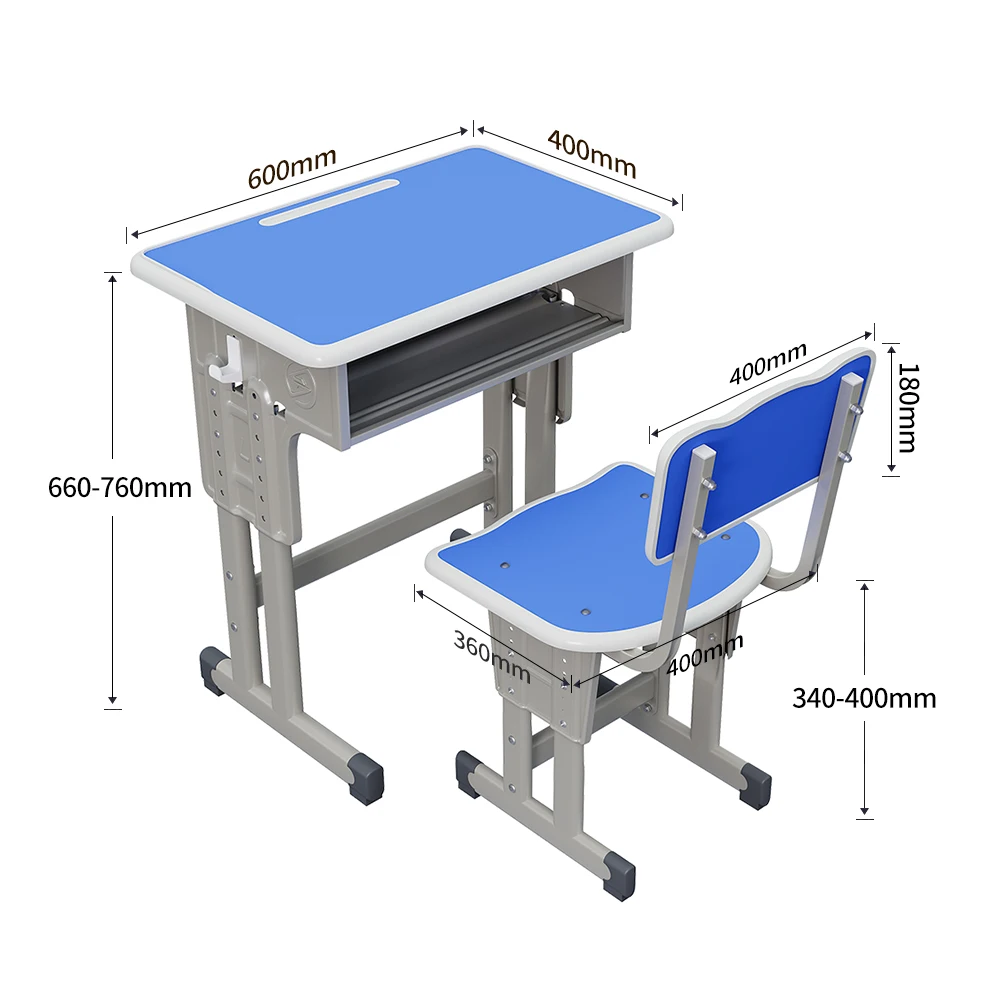 Primary School Furniture - MDF Wood Adjustable Table & Chair Set