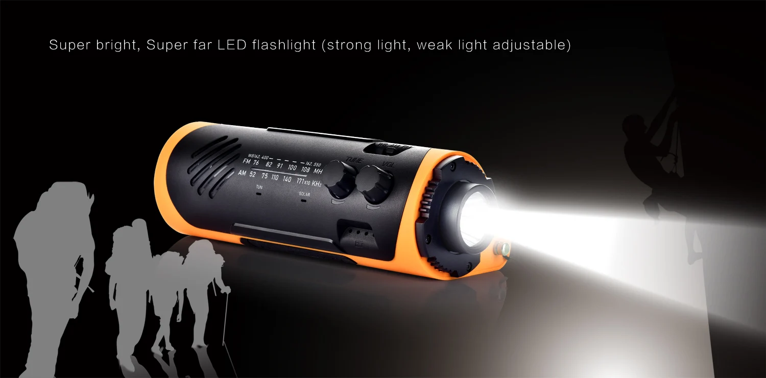 WF-2R01 Solar Radio Light Portable - LED Flashlight Reading Lamp