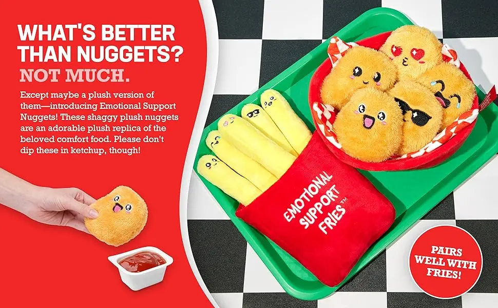 Emotional Support Nuggets - Plush Nuggets Stuffed Animal By Emotional ...