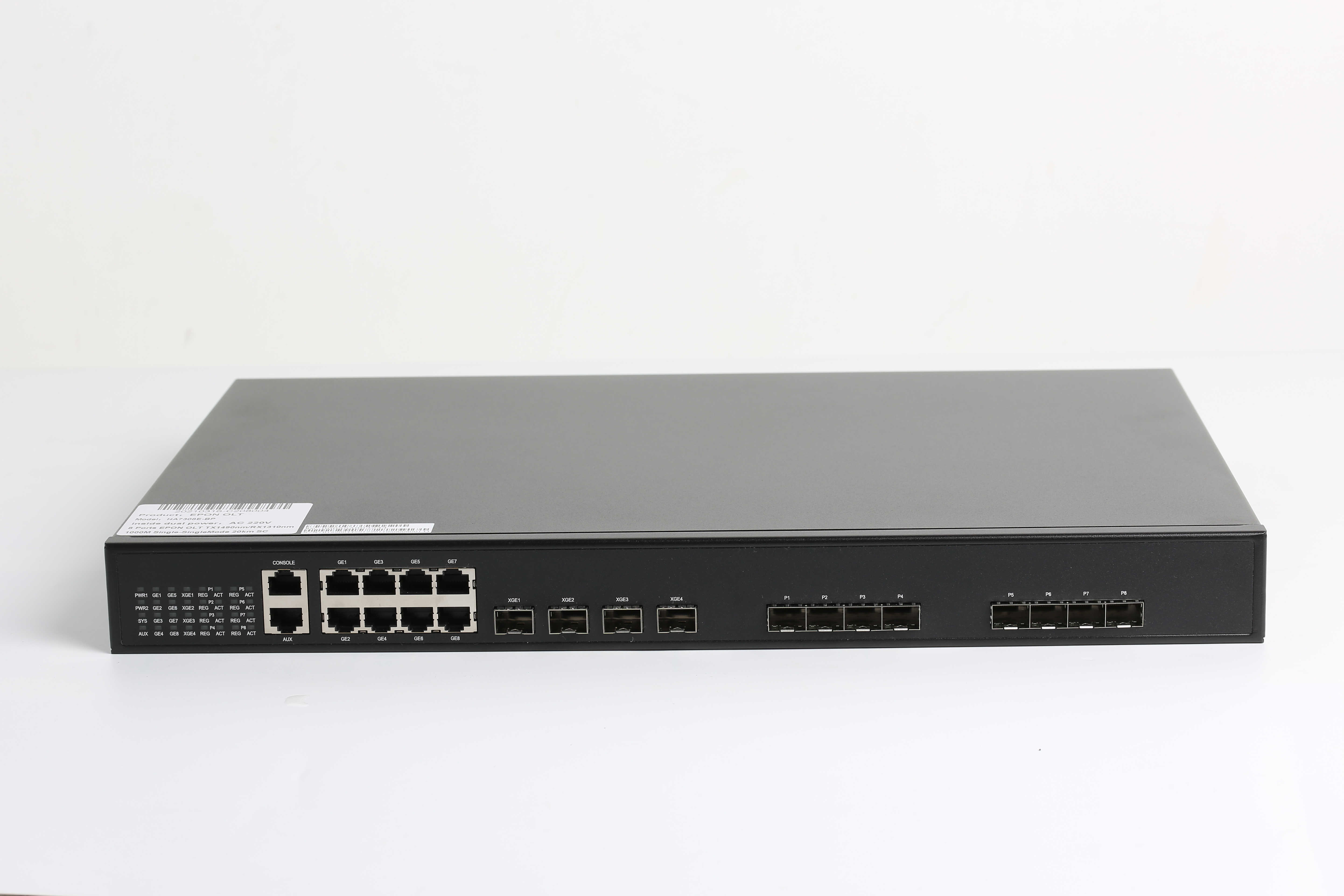 1U standard rack-mounted 8 Ports Epon olt 8 SFP PON +12 Uplink Fiber ...