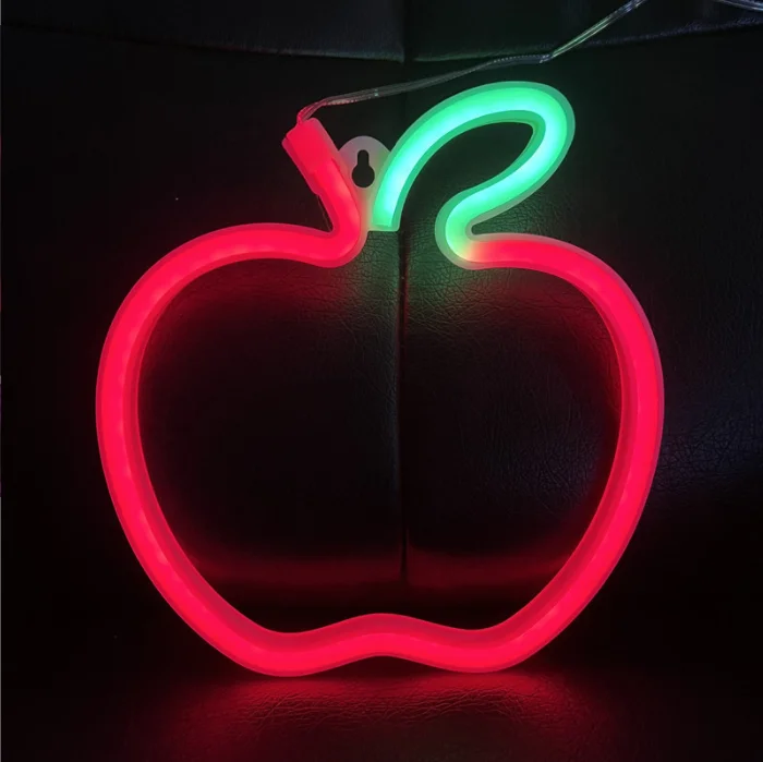 Fruit Hanging USB/Battery Operated Night Lamp Led Apple Logo Neon Sign ...