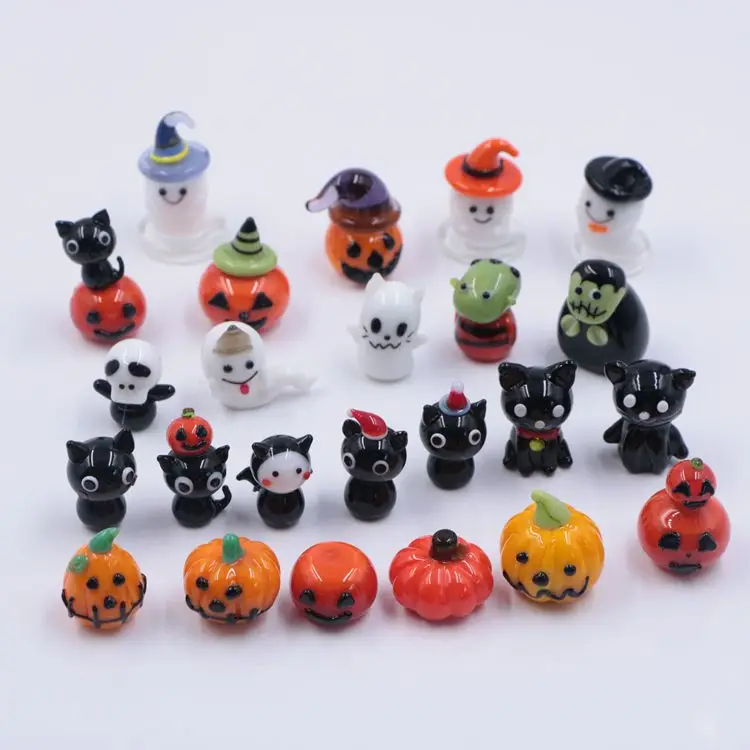 Mixed Styles Miniature Halloween Glass Figures Ornament