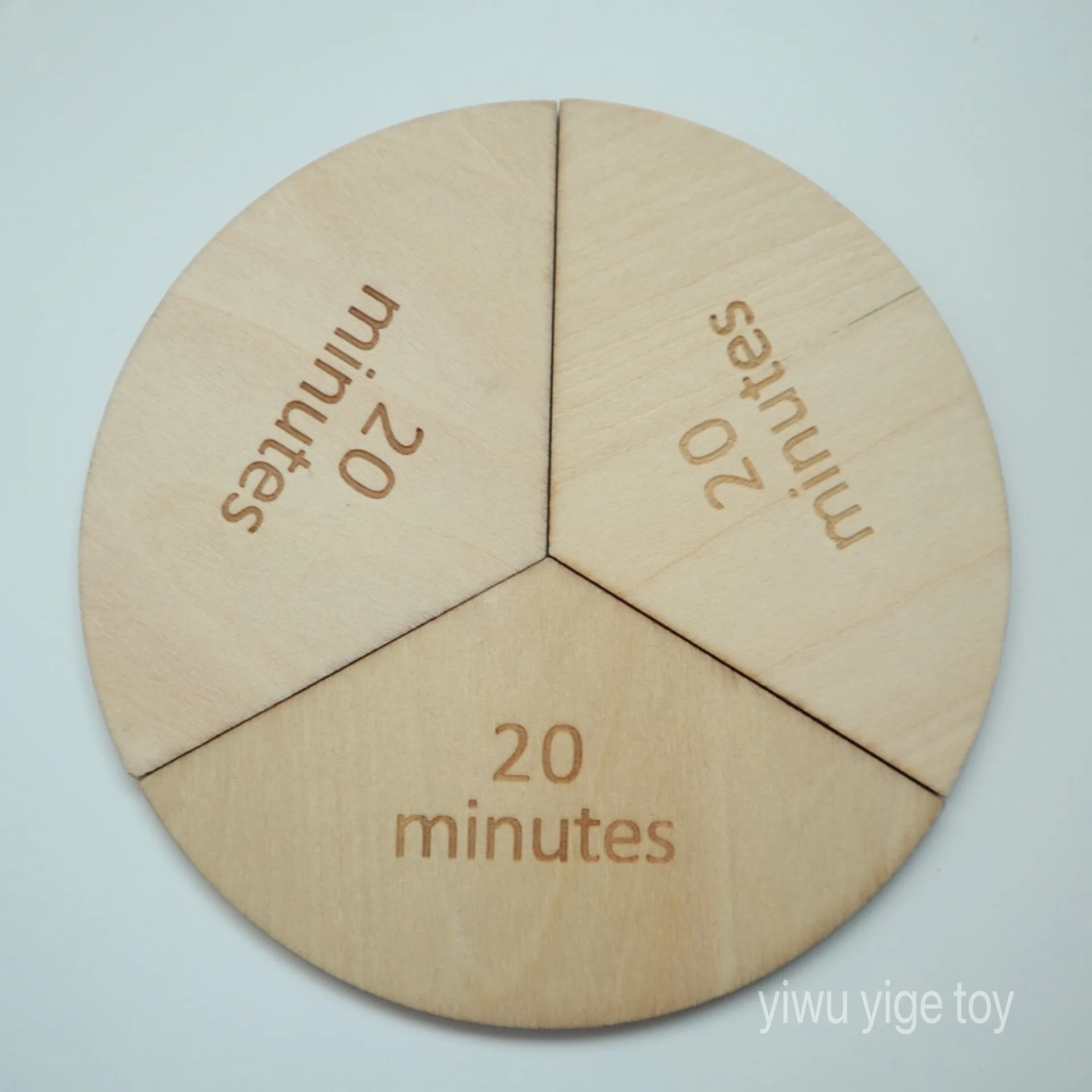 Wooden Learning Time Clock Time Fraction Learning Set Wooden Toy Clock ...