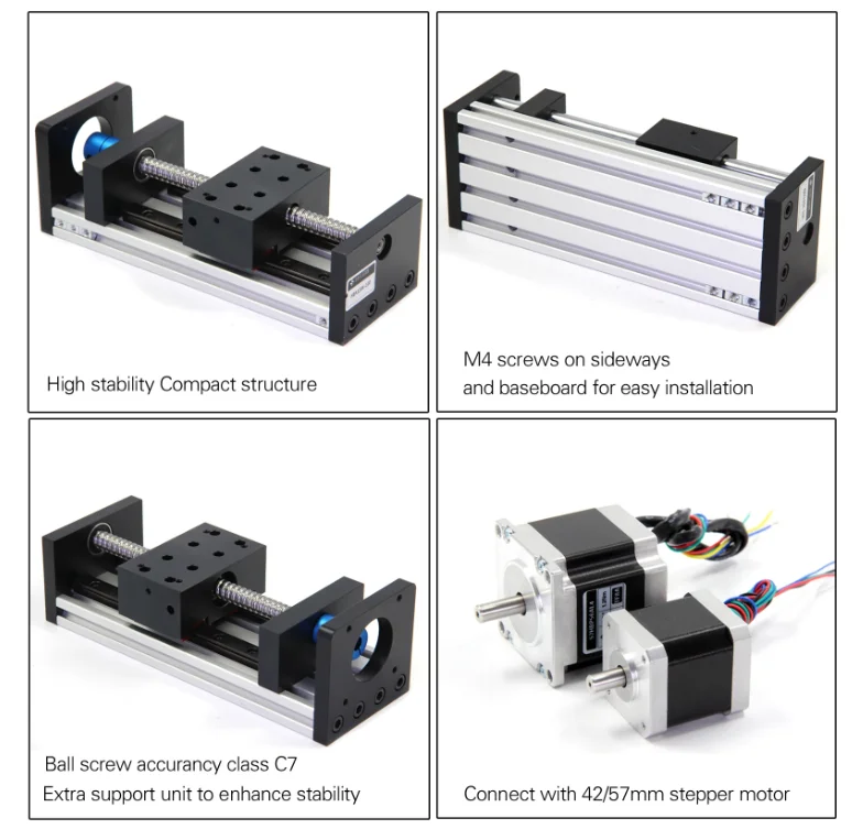 Double Rail Support Flip Load Optional Servo Motor Ball Screw Linear Guide Linear Guide Rail Set ...