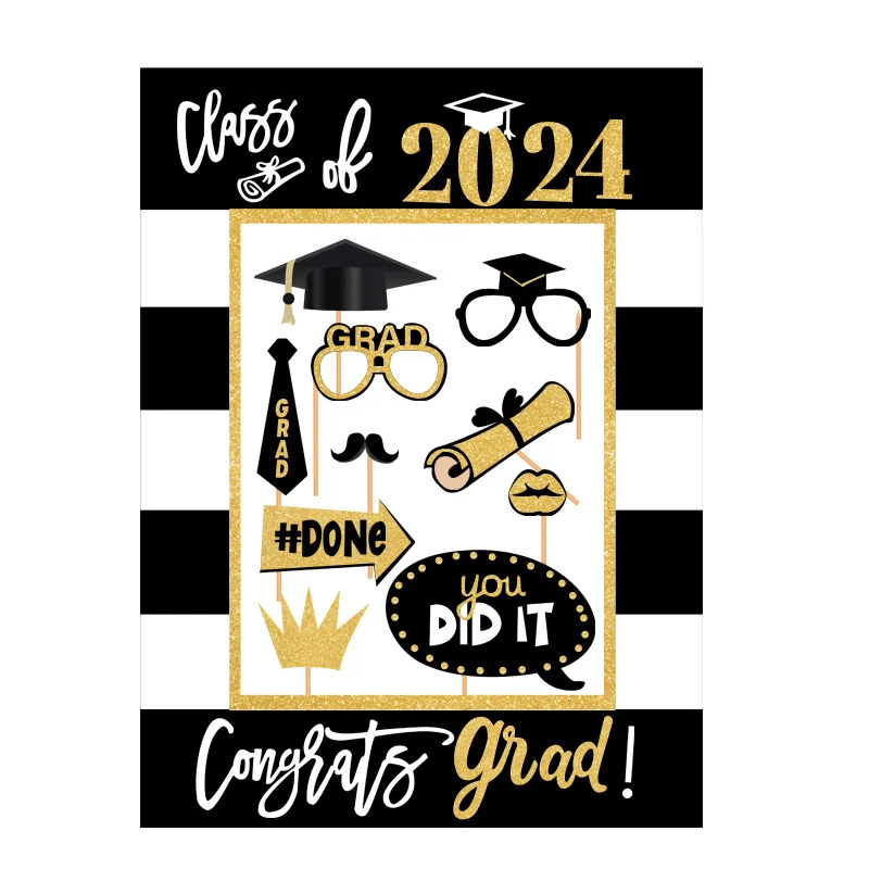 Happy Graduation Photo Booth Props Class Party Decoration Supplies For ...