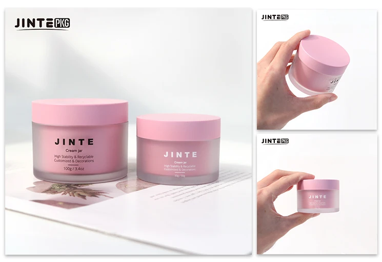 Custom Pink Cosmetic Packaging Plastic Pump Bottle And Jar With Lid For ...