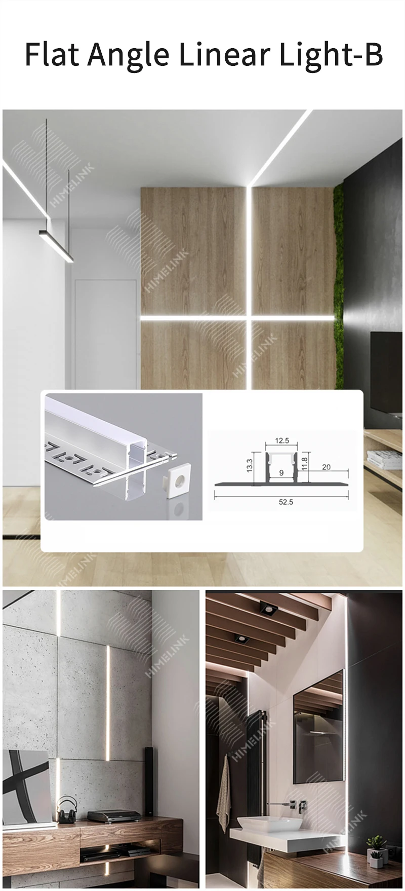 Modern Office Wall LED Ceiling Light - Surface Mounted Strip