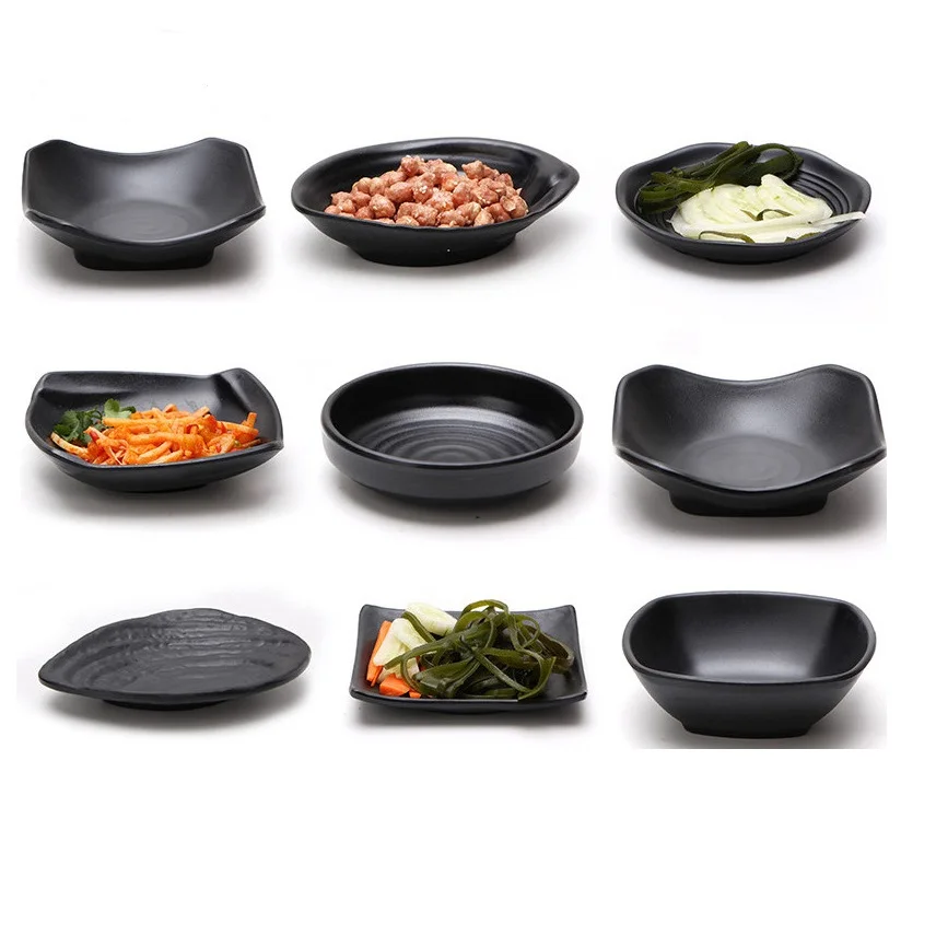 Hotel Wedding Restaurant Unbreakable Plastic Black Flower Small Sushi ...